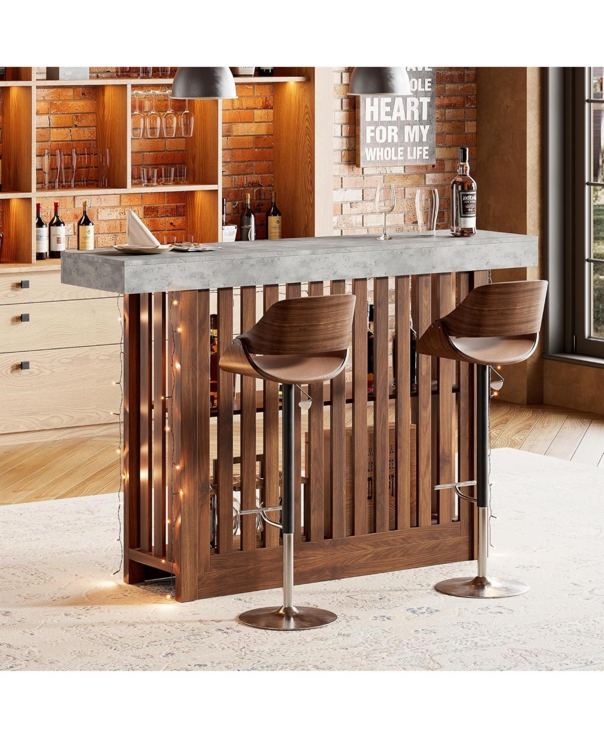 Click here for gaomon 63 Long Counter Bar Height Pub Table with 2... prices