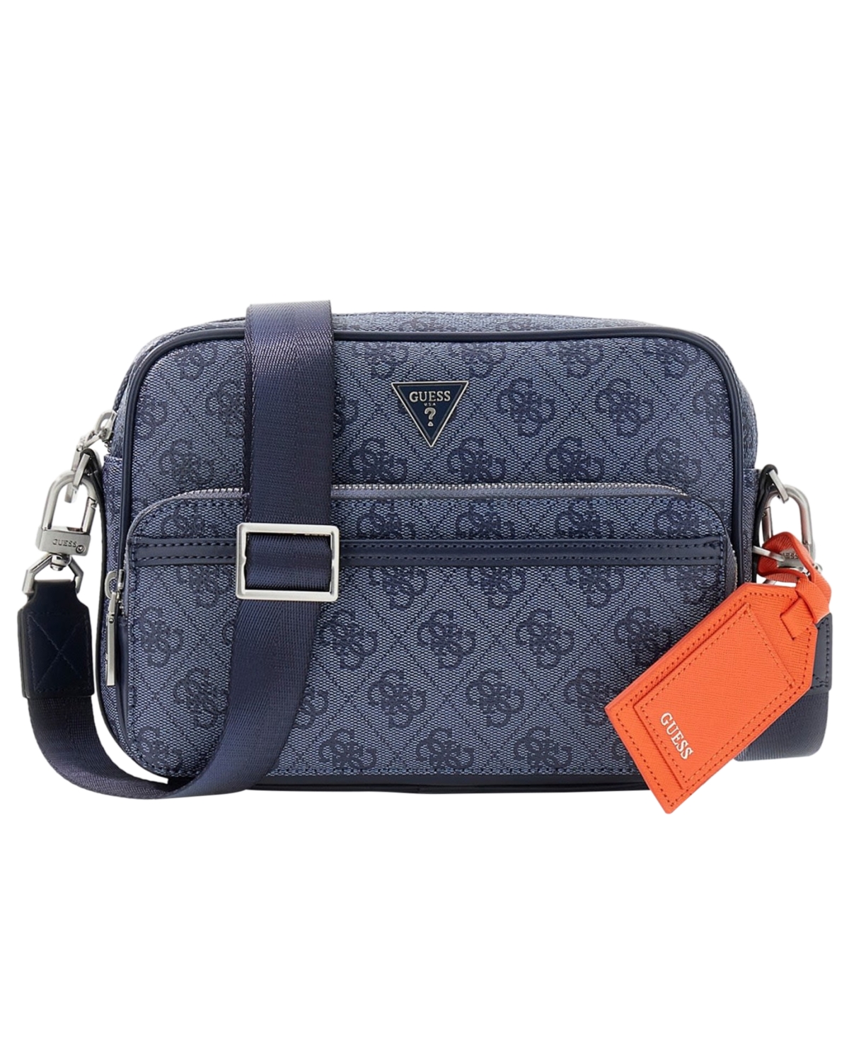 Click here for Guess Mens Milano Double-Zip Crossbody Bag - Blue prices