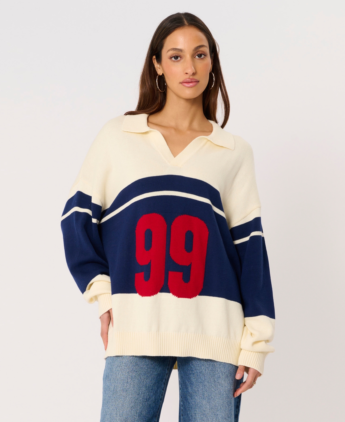 Click here for Abrand Womens 99 Rugby Knit Collar V-Neck Sweater... prices