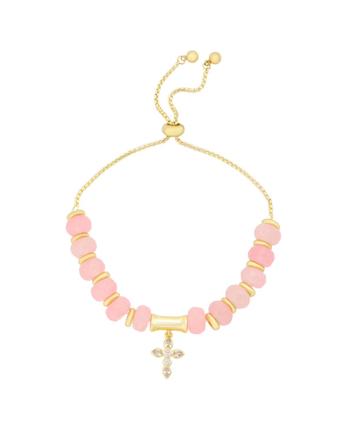 Click here for Unwritten Cubic Zirconia and Rose Quartz Beaded Bo... prices