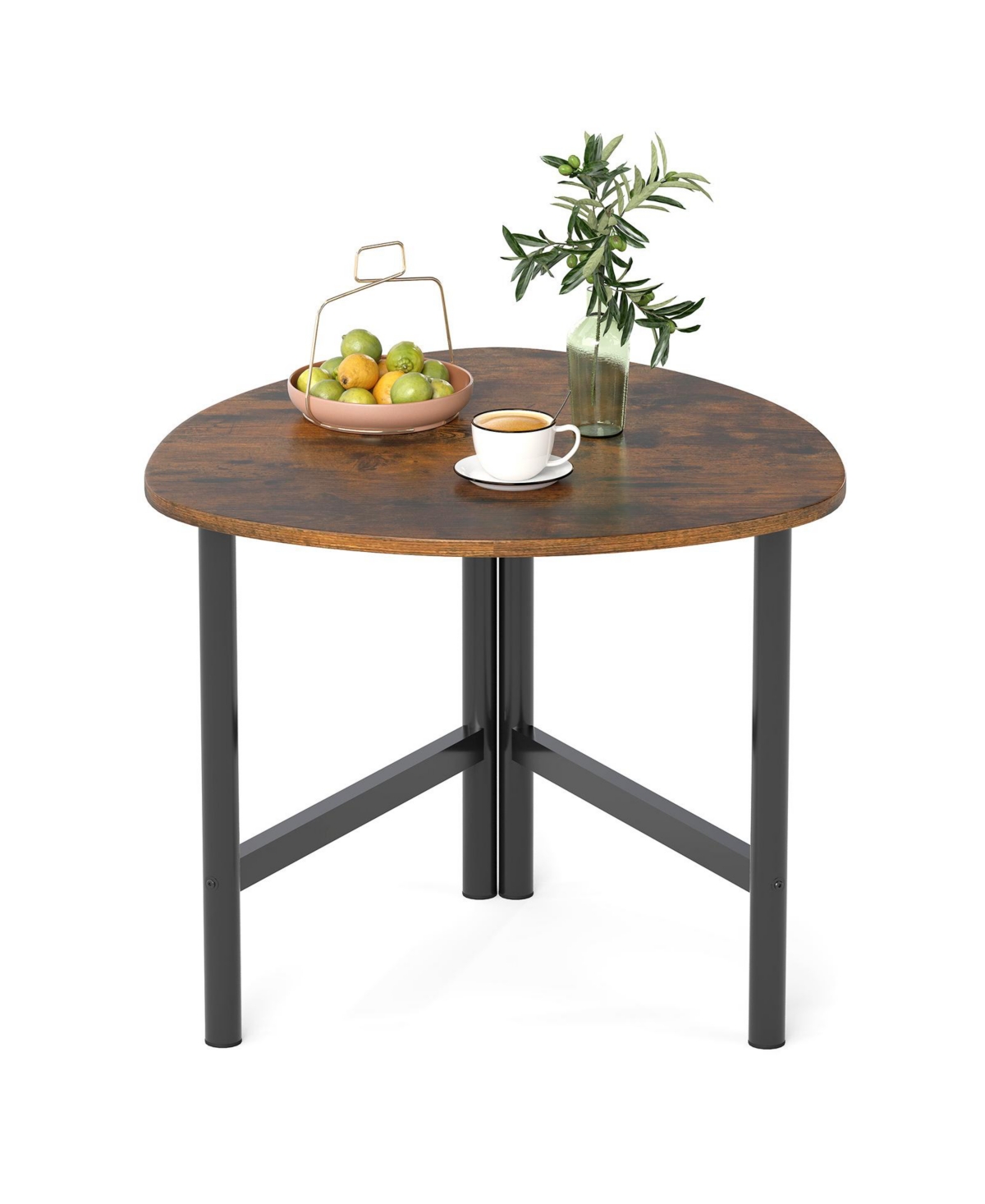 Click here for Gymax Triangle Coffee Table with Metal Legs Indust... prices