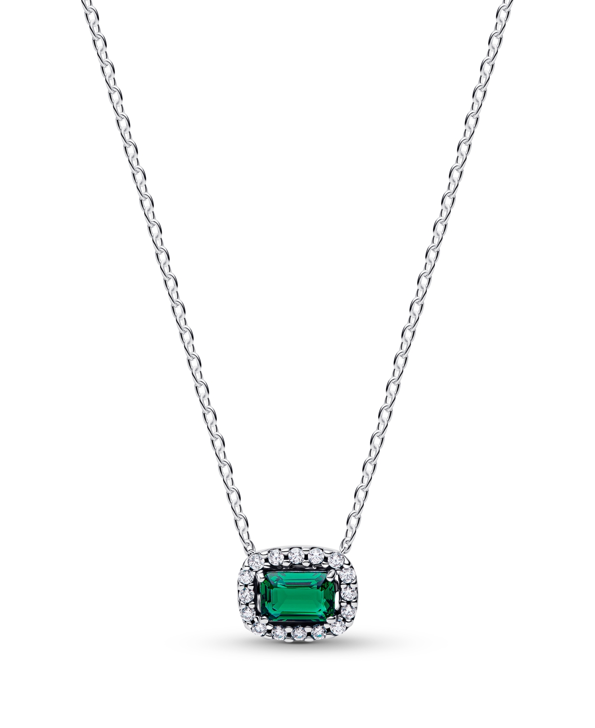 Click here for Pandora Rectangular Sparkling Green Halo Pendant N... prices