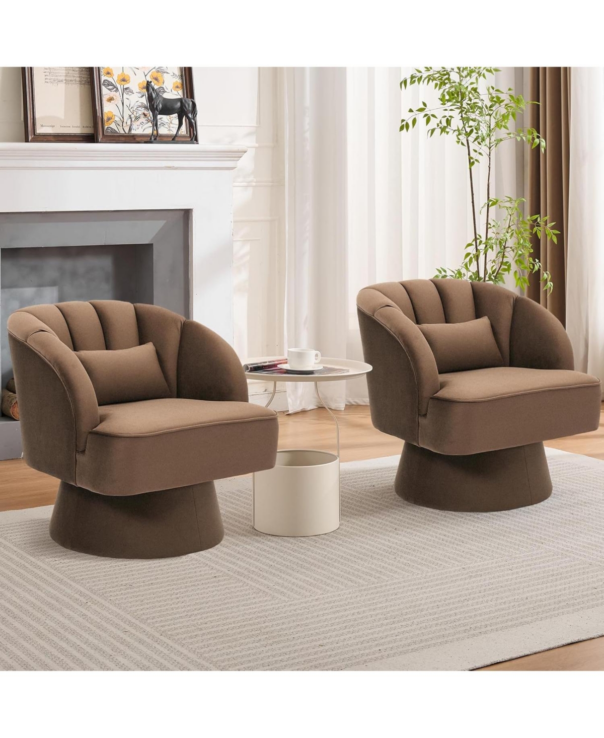 Click here for gaomon modern swivel barrel chair  360degree(s) ve... prices