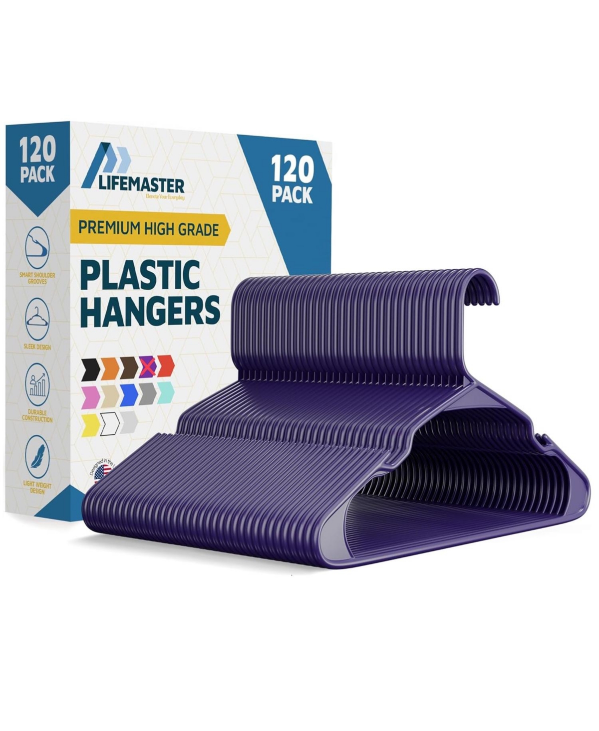 Click here for Lifemaster heavy-duty plastic hangers with non-sli... prices