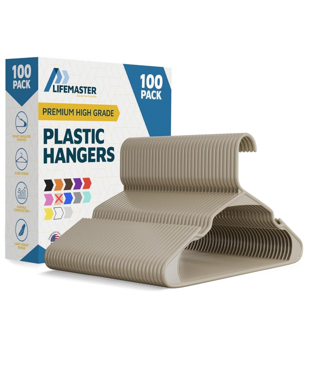 Click here for Lifemaster heavy-duty plastic hangers with non-sli... prices