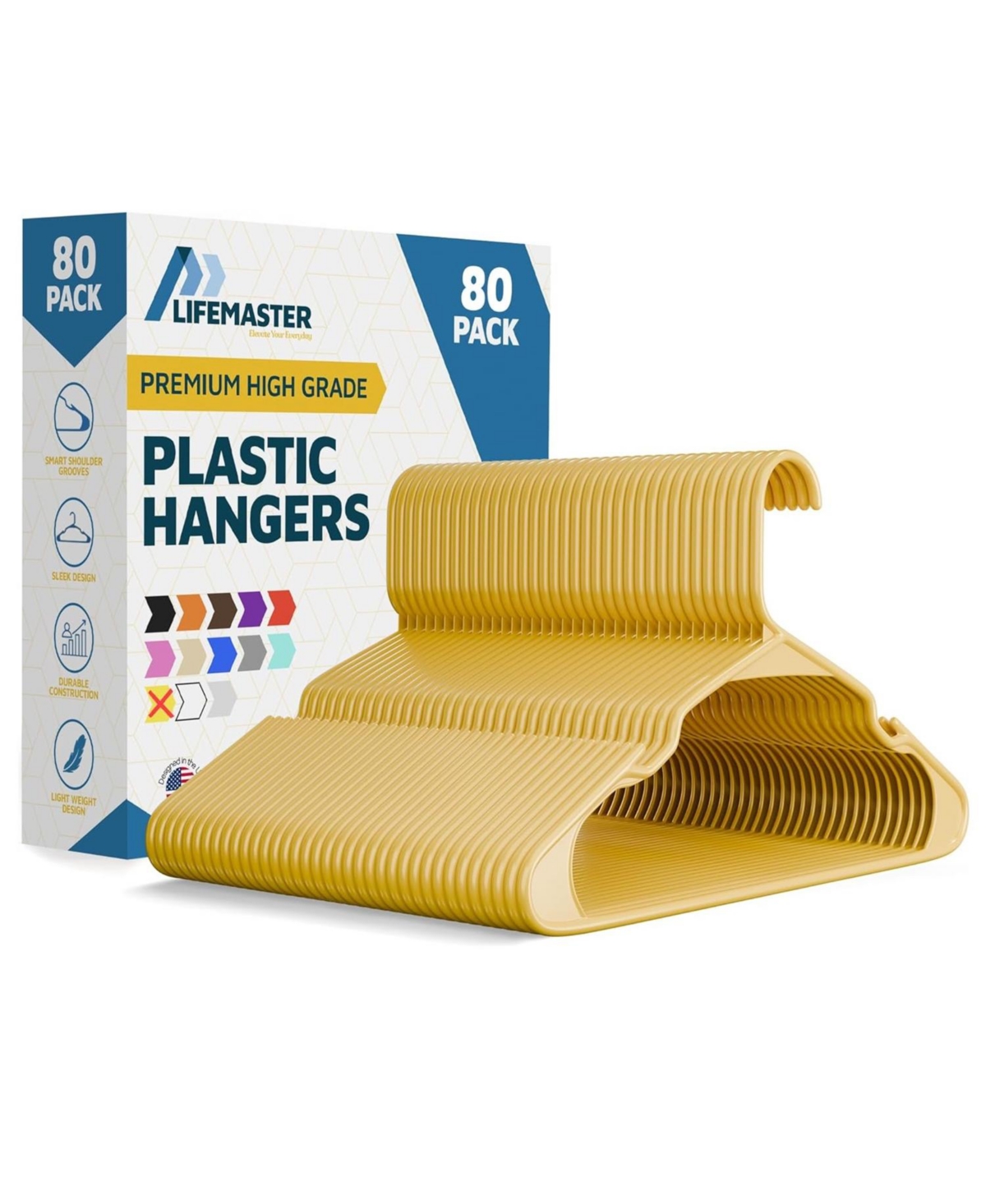 Click here for Lifemaster heavy-duty plastic hangers for clothes... prices
