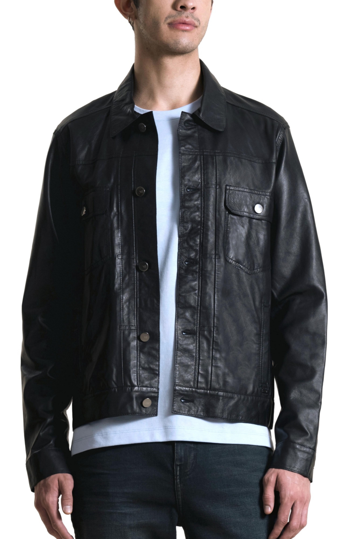 Click here for Velez Womens Classic Fit Leather Trucker Jacket -... prices
