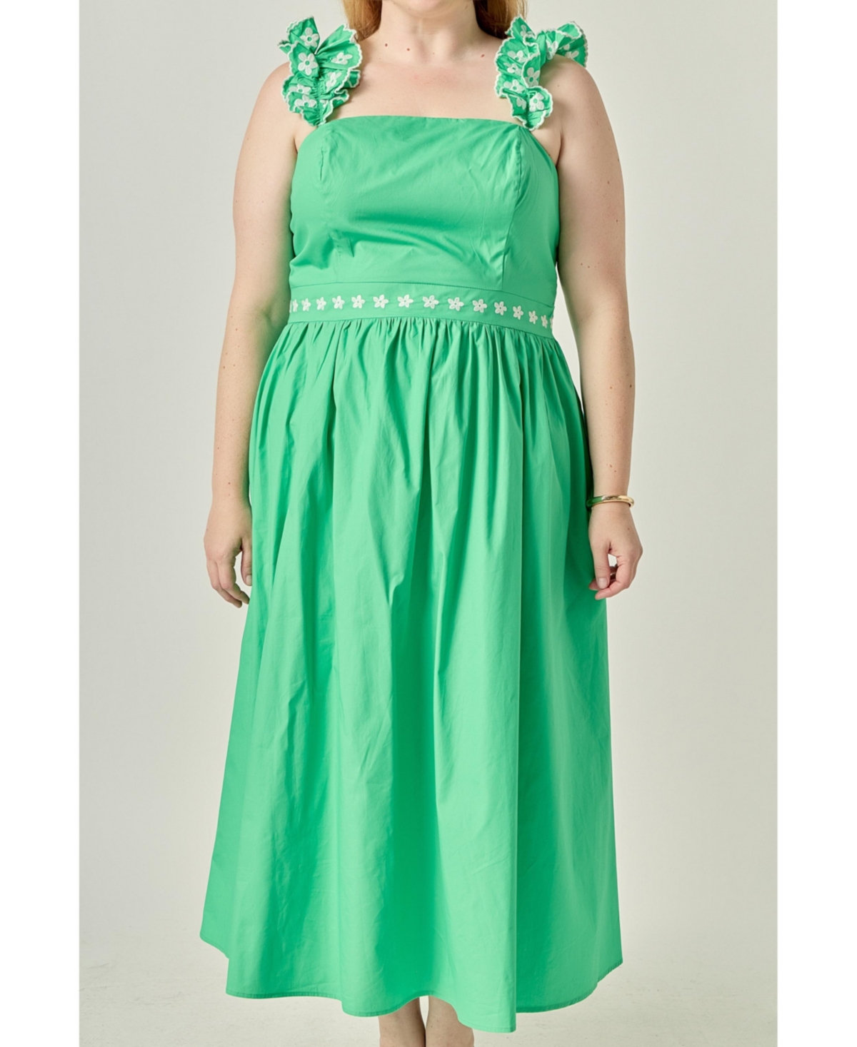 Click here for English Factory Plus Size Flower Embroidered Ruffl... prices