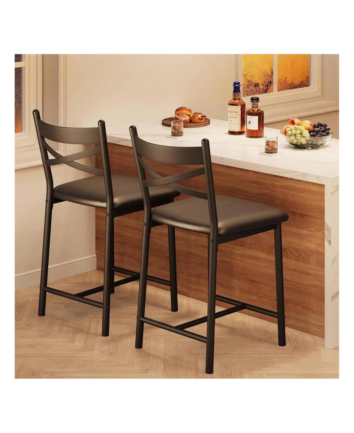 Click here for gaomon Bar Stools Set Of 2  Pu Upholstered Bar Cha... prices
