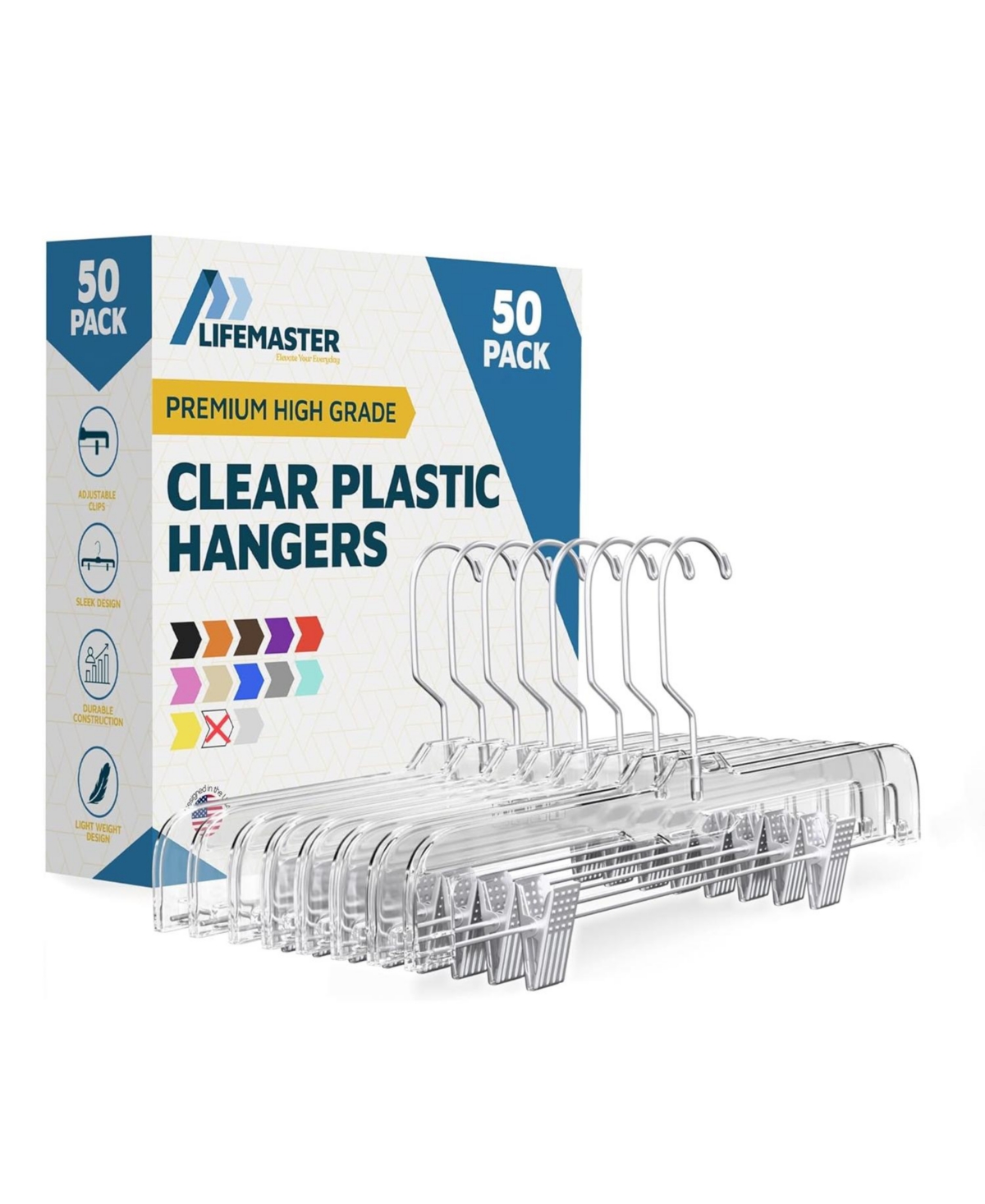 Click here for LifeMaster Clear Plastic Hangers - 50 Piece Set  1... prices