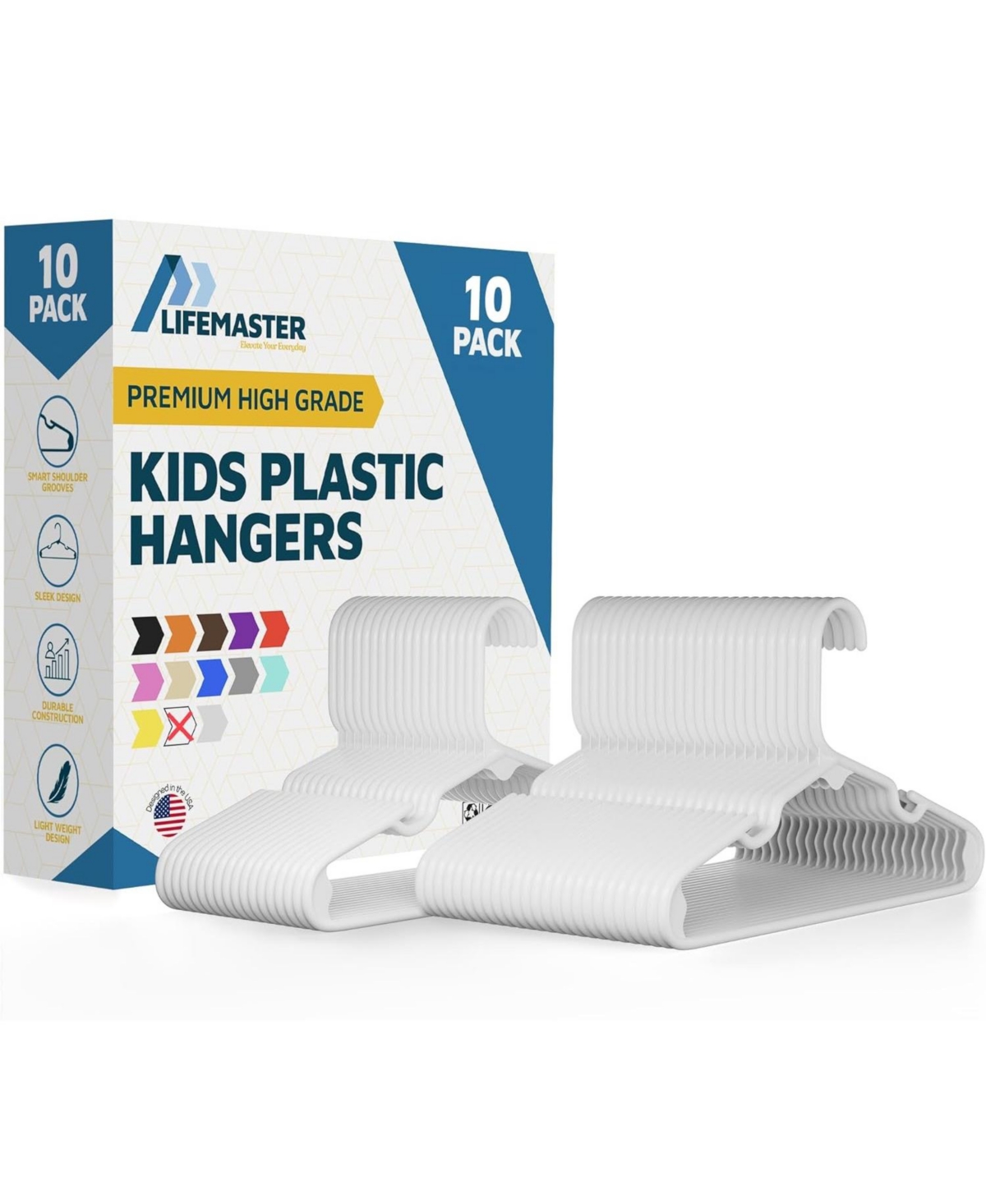 Click here for Lifemaster Kids Plastic Hangers  White  11.6  with... prices