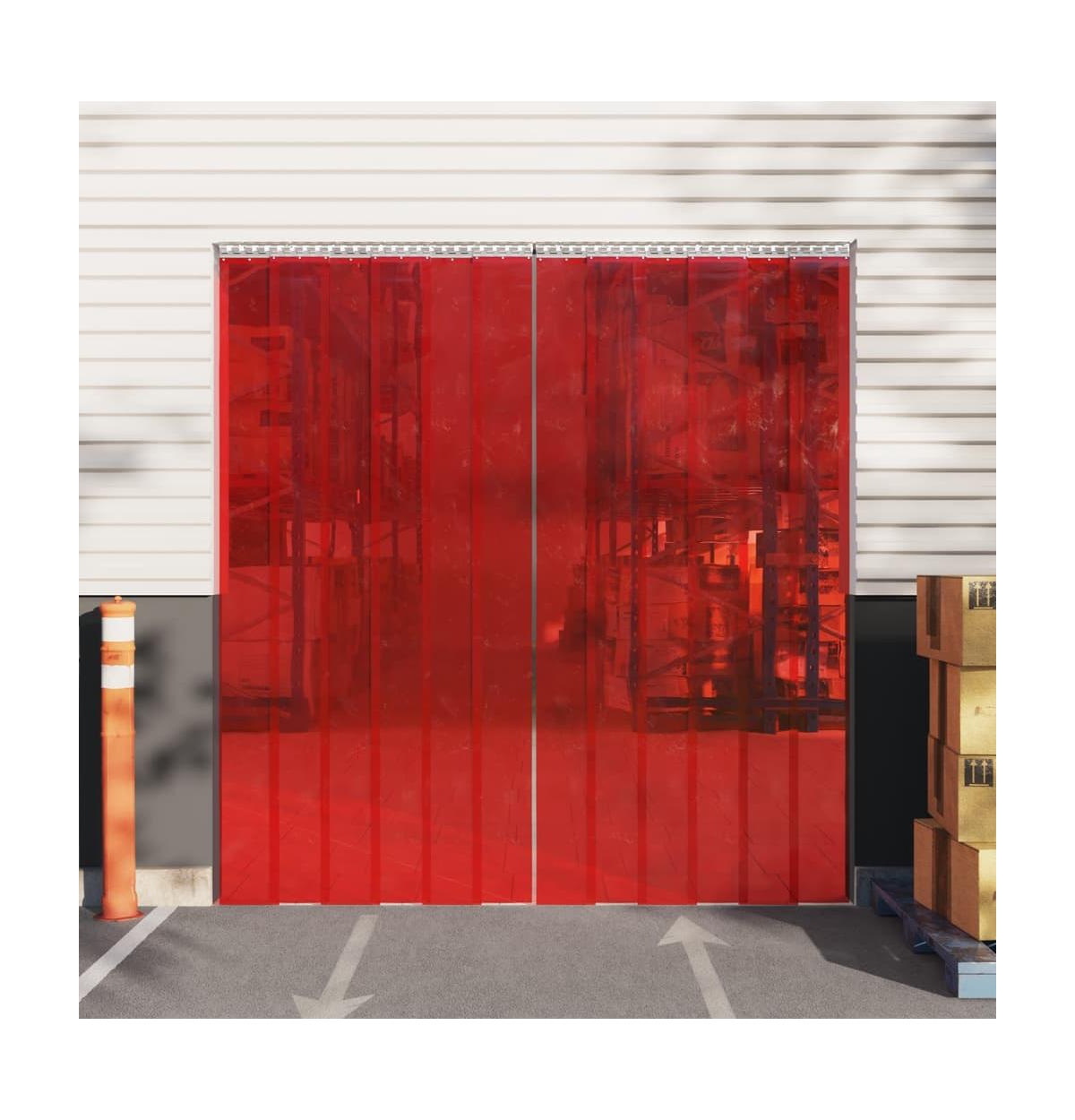 Click here for vidaXL Door Curtain Pvc - Red prices