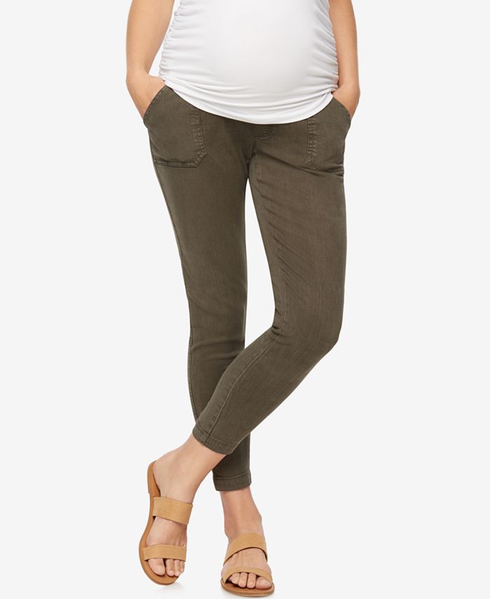A Pea in the Pod Maternity Twill Skinny-Leg Pants - Macy's