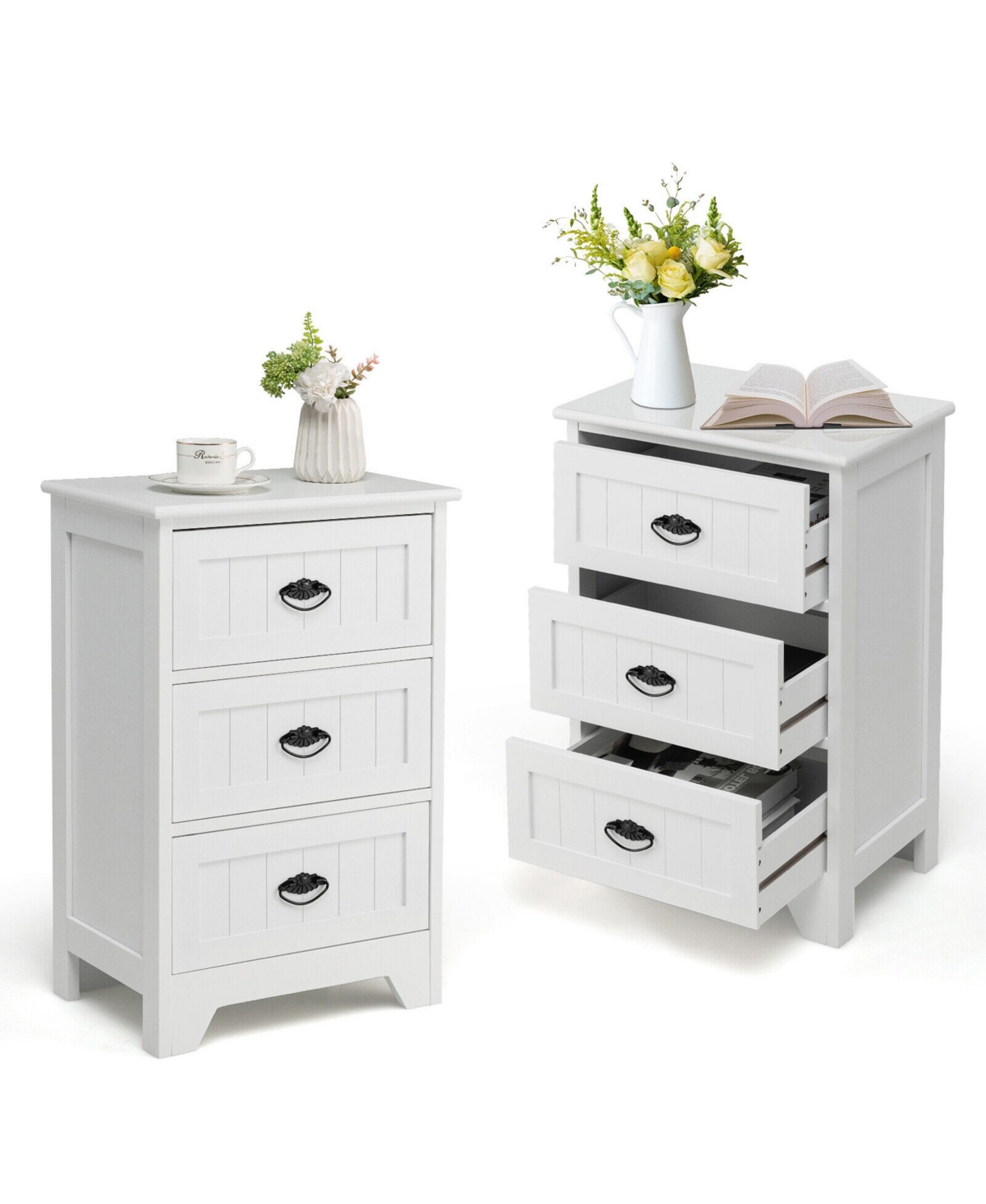 Click here for Gymax 2 Piece 3 Drawers Nightstand End Table Bedro... prices
