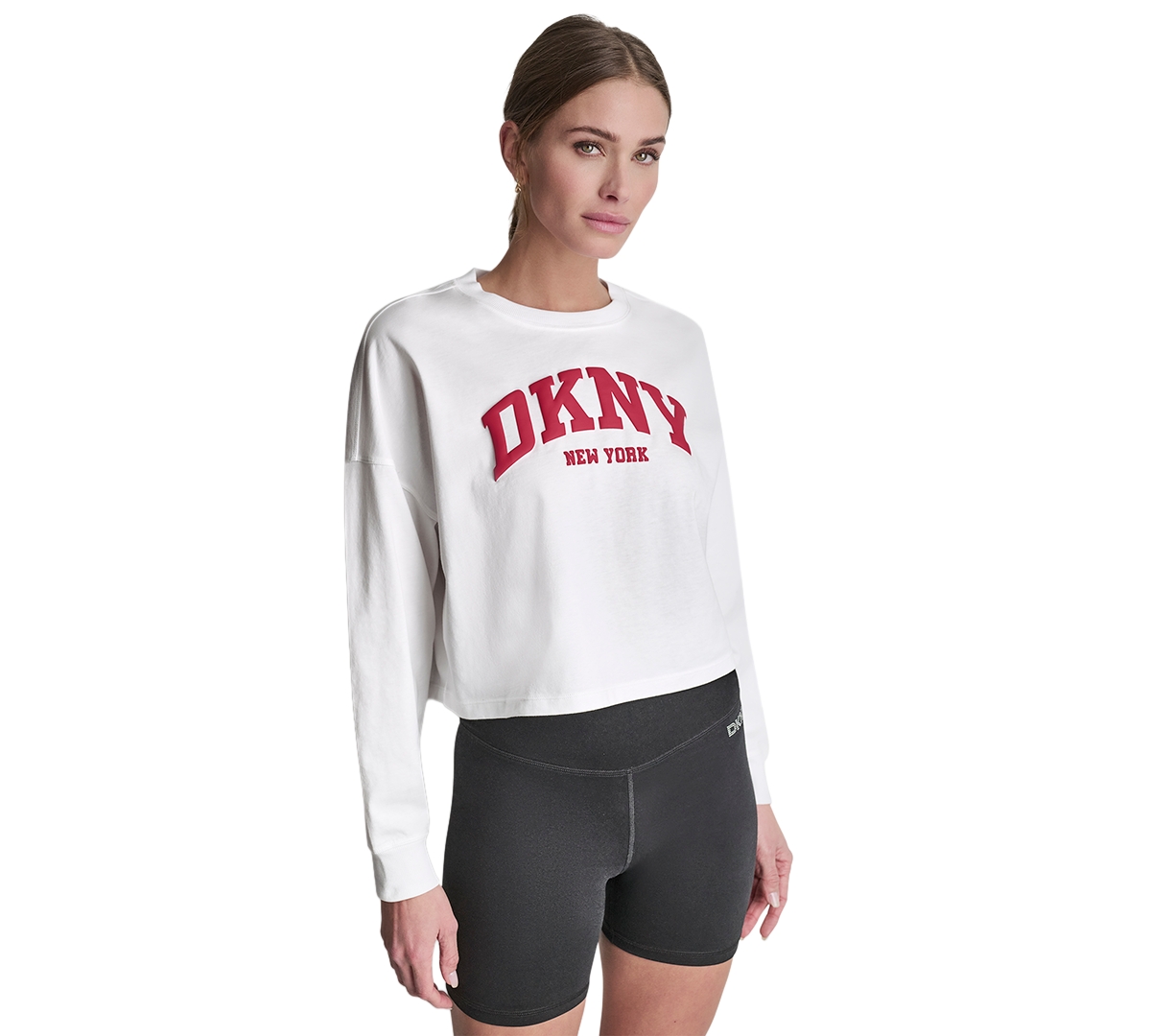 Click here for Dkny Sport Womens Varsity Logo Dropped Shoulder T-... prices