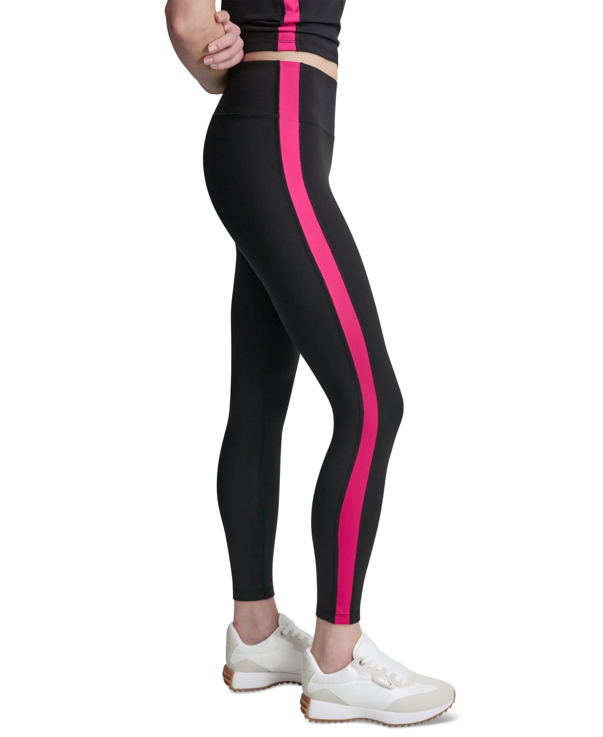 Click here for Dkny Sport Womens Side Stripe Leggings - Black/fes... prices