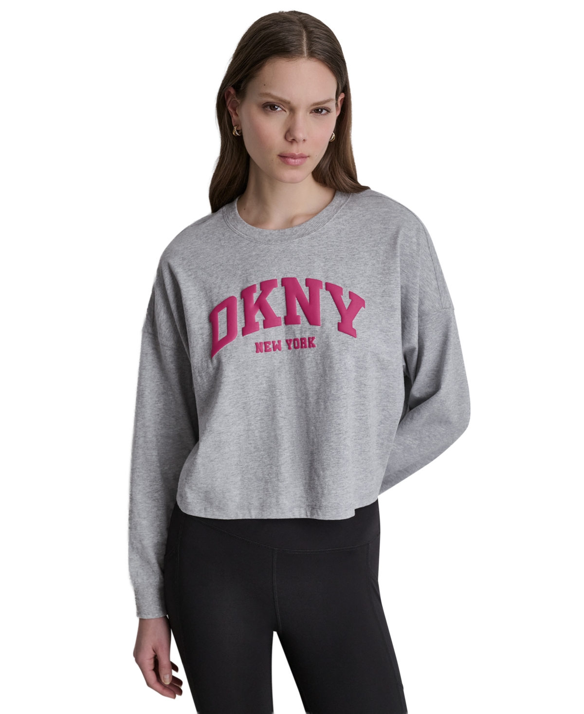 Click here for Dkny Sport Womens Varsity Logo Dropped Shoulder T-... prices