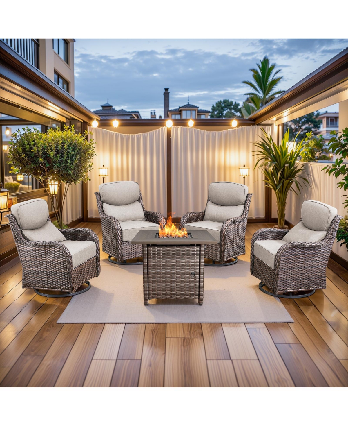 Click here for Pocassy Outdoor Furniture with Fire Pit -Patio Tab... prices