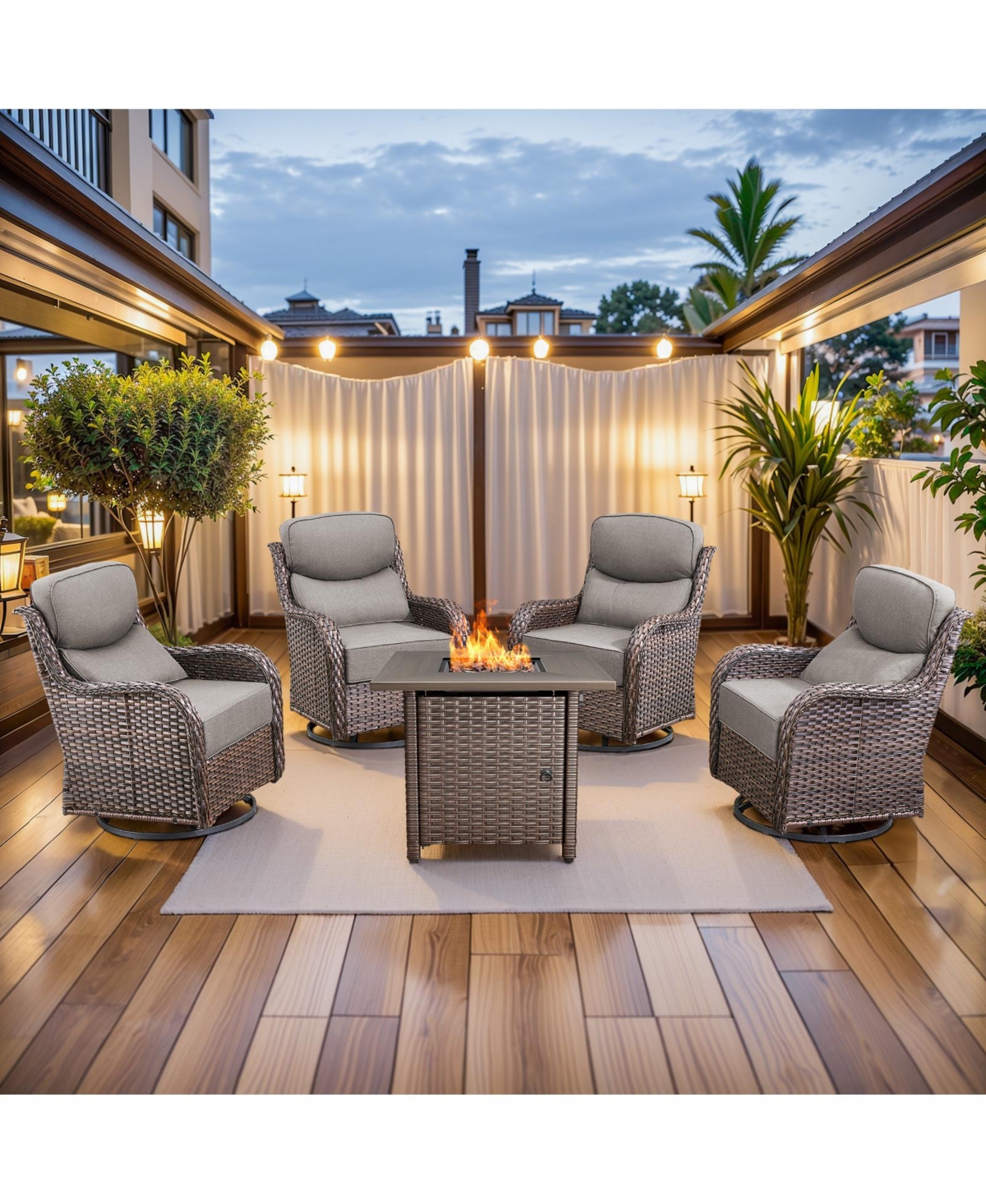 Click here for Pocassy Outdoor Furniture with Fire Pit -Patio Tab... prices
