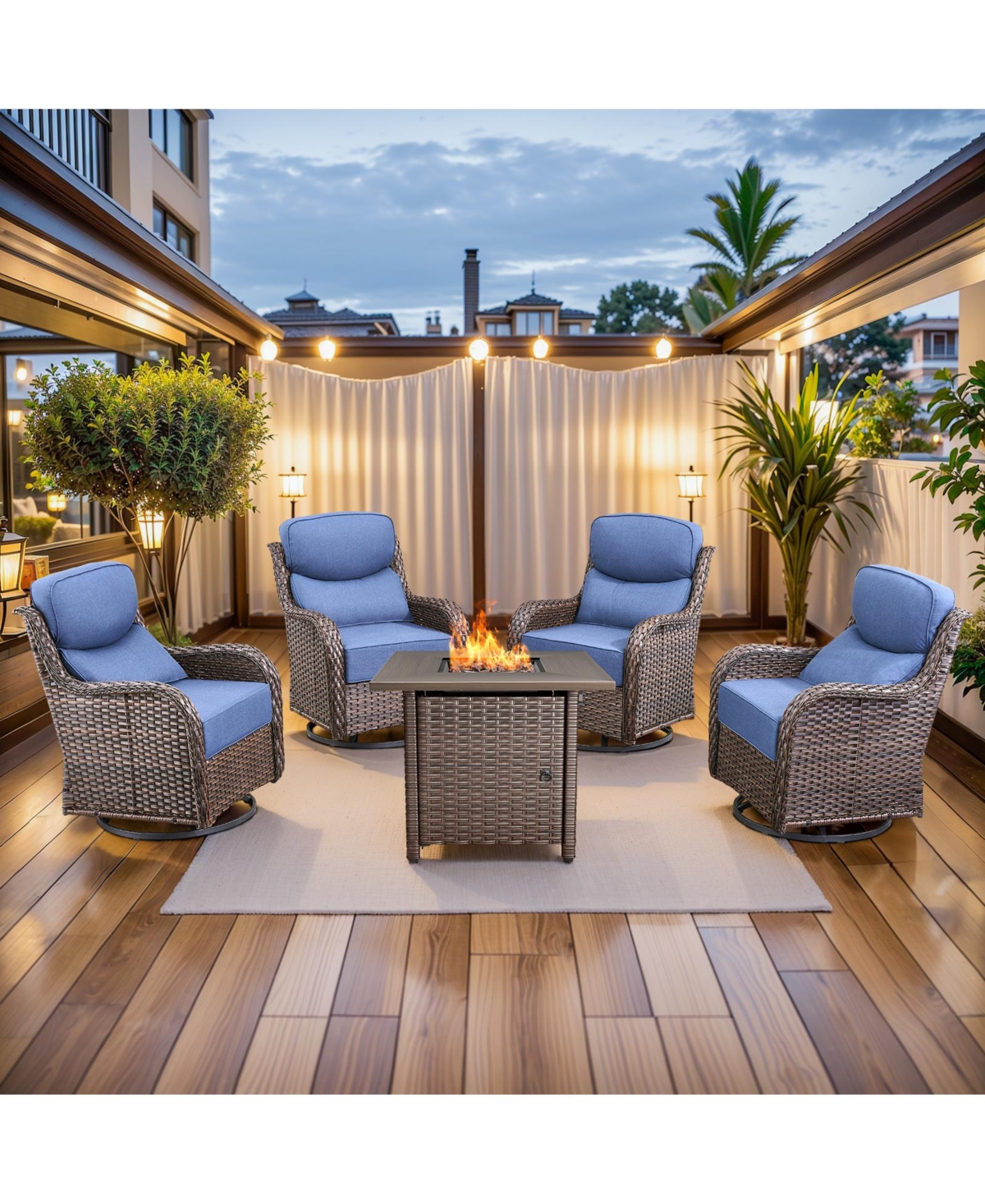 Click here for Pocassy Outdoor Furniture with Fire Pit -Patio Tab... prices