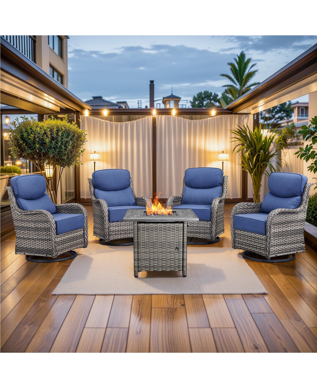 Click here for Pocassy Outdoor Furniture with Fire Pit -Patio Tab... prices