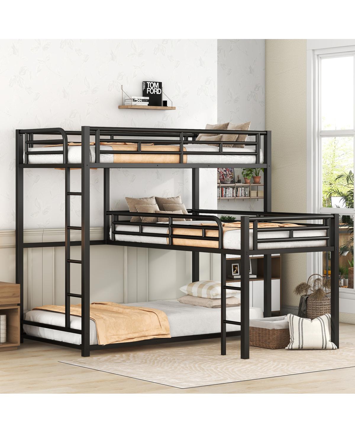 Click here for Streamdale Furniture L-shaped Metal Triple Bunk Be... prices