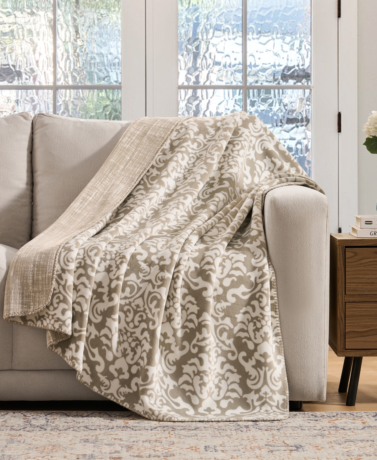 Click here for Tahari Home Olivia Reversible Printed Plush Throw... prices