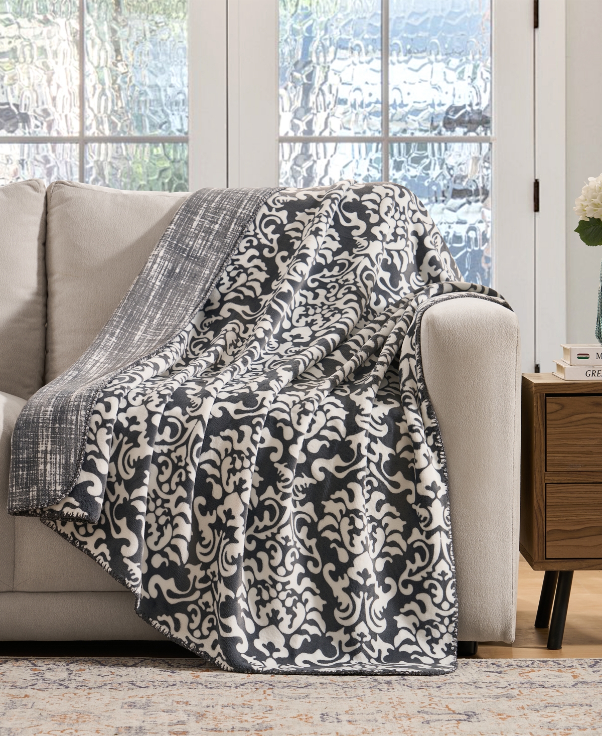 Click here for Tahari Home Olivia Reversible Printed Plush Throw... prices