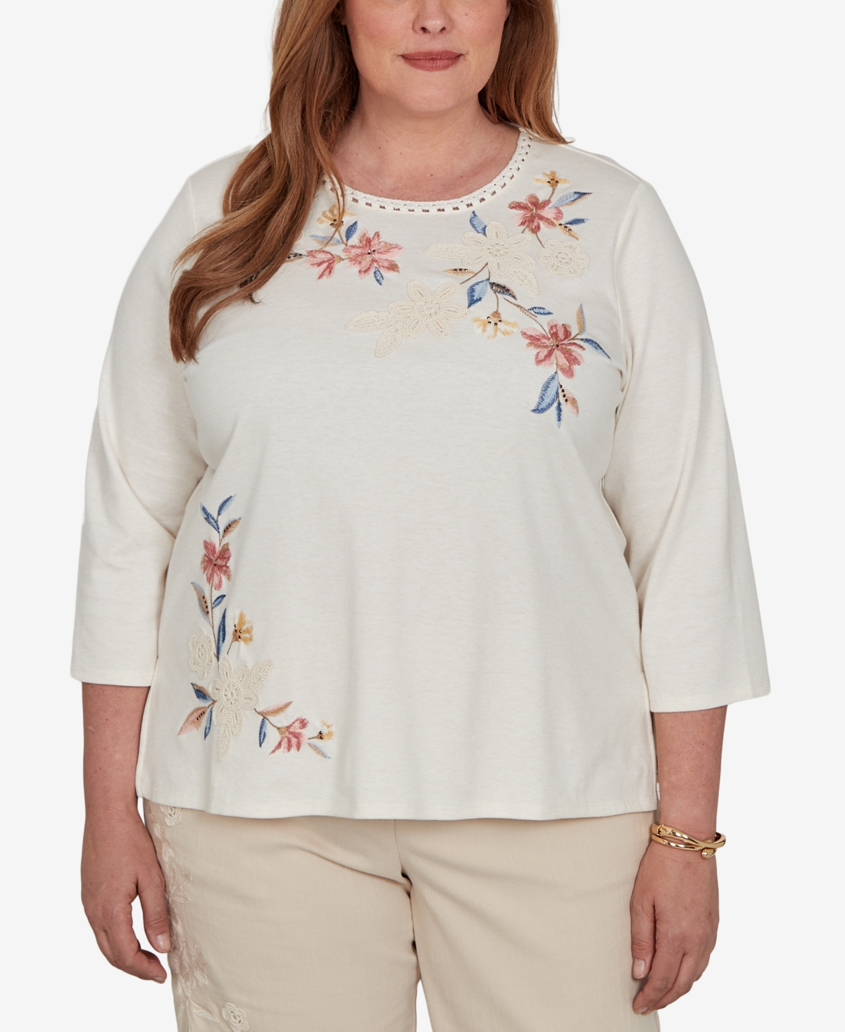 Click here for Alfred Dunner Plus Size Camden Market Crochet Embr... prices