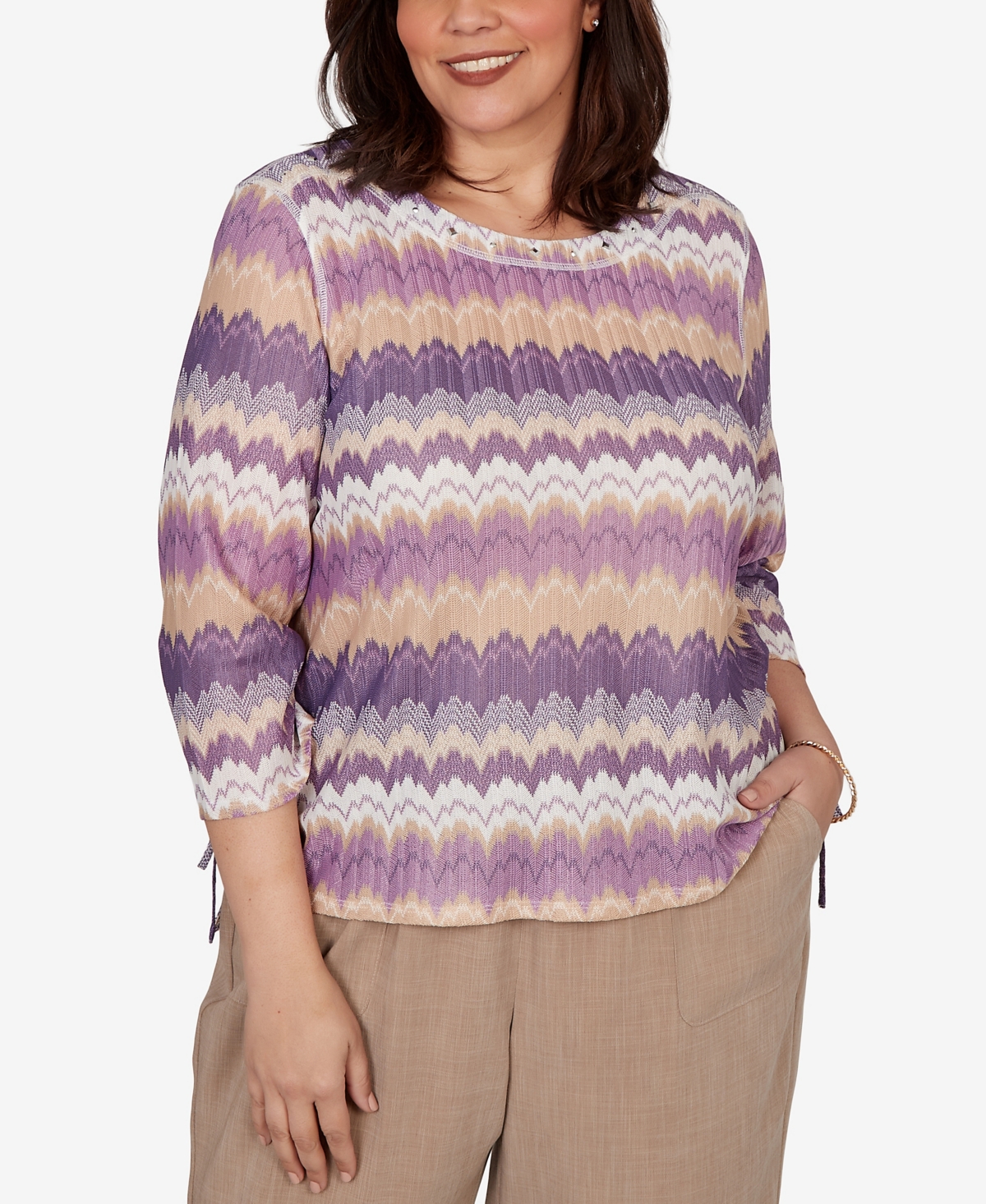 Click here for Alfred Dunner Plus Size Grand Bazaar Rippled Strip... prices