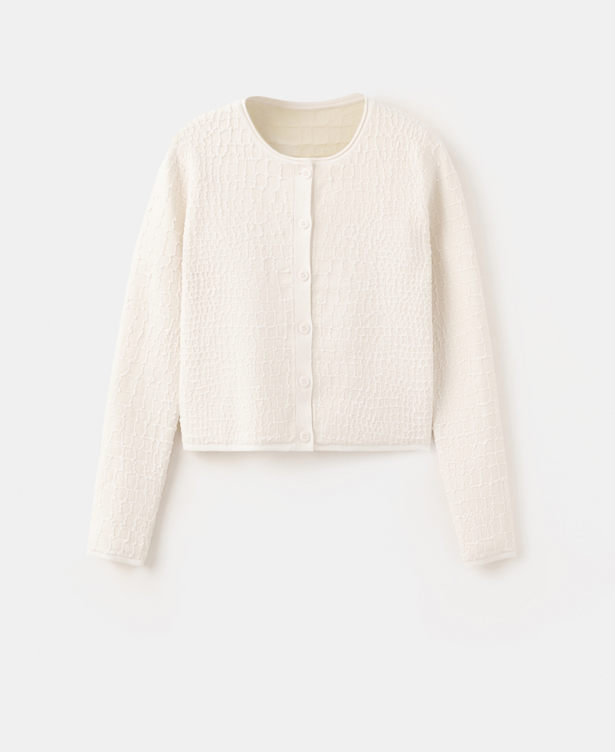 Click here for Mango Womens Textured Knit Cardigan Sweater - Ecru prices