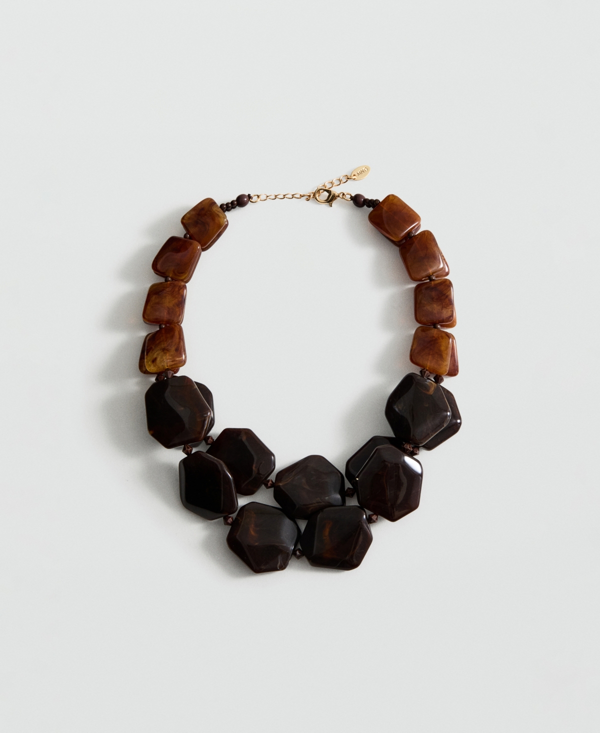 Click here for Mango Womens Double Beaded Necklace - Brown prices
