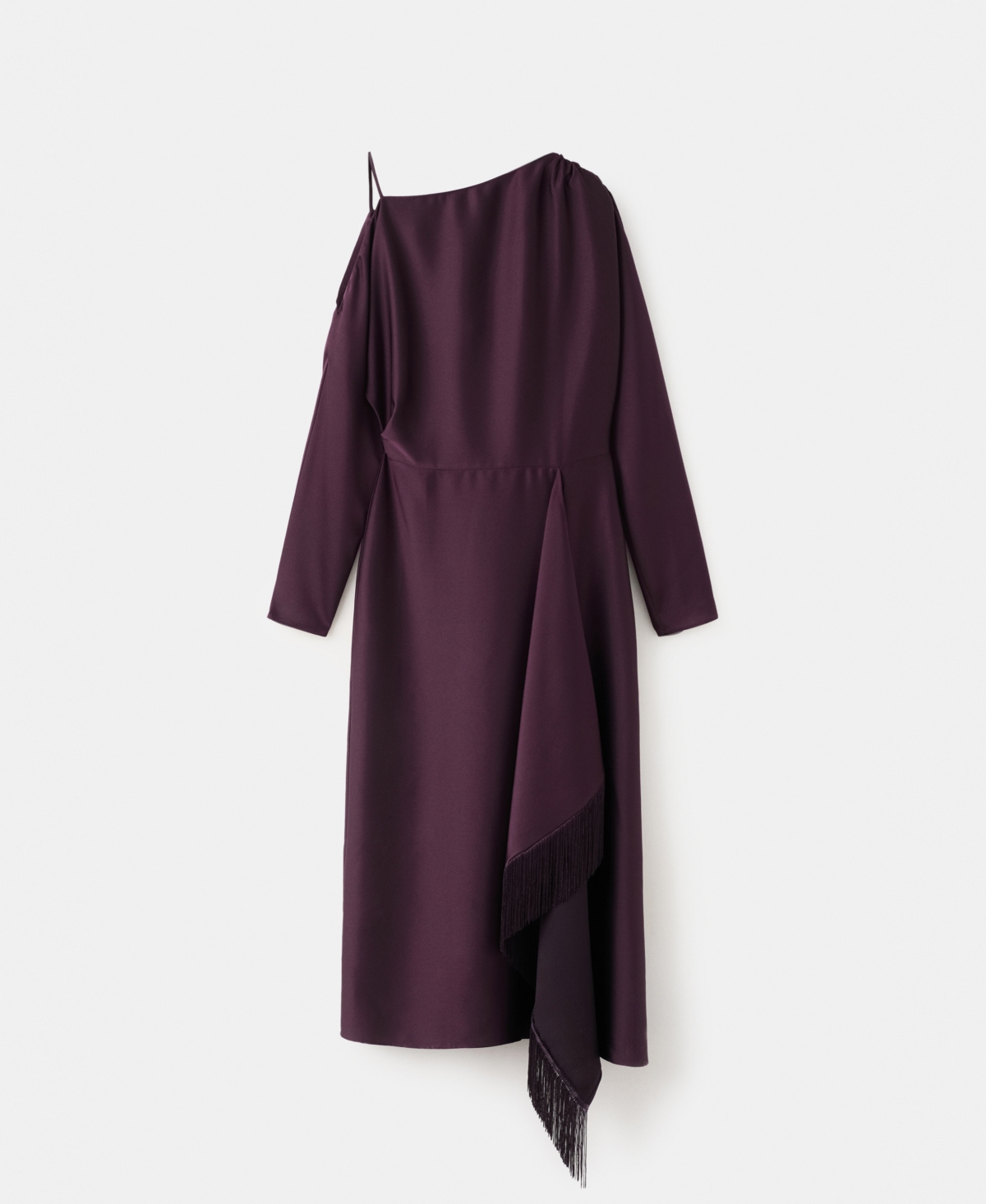 Click here for Mango Womens Fringes Asymmetrical Satin Dress - Pu... prices