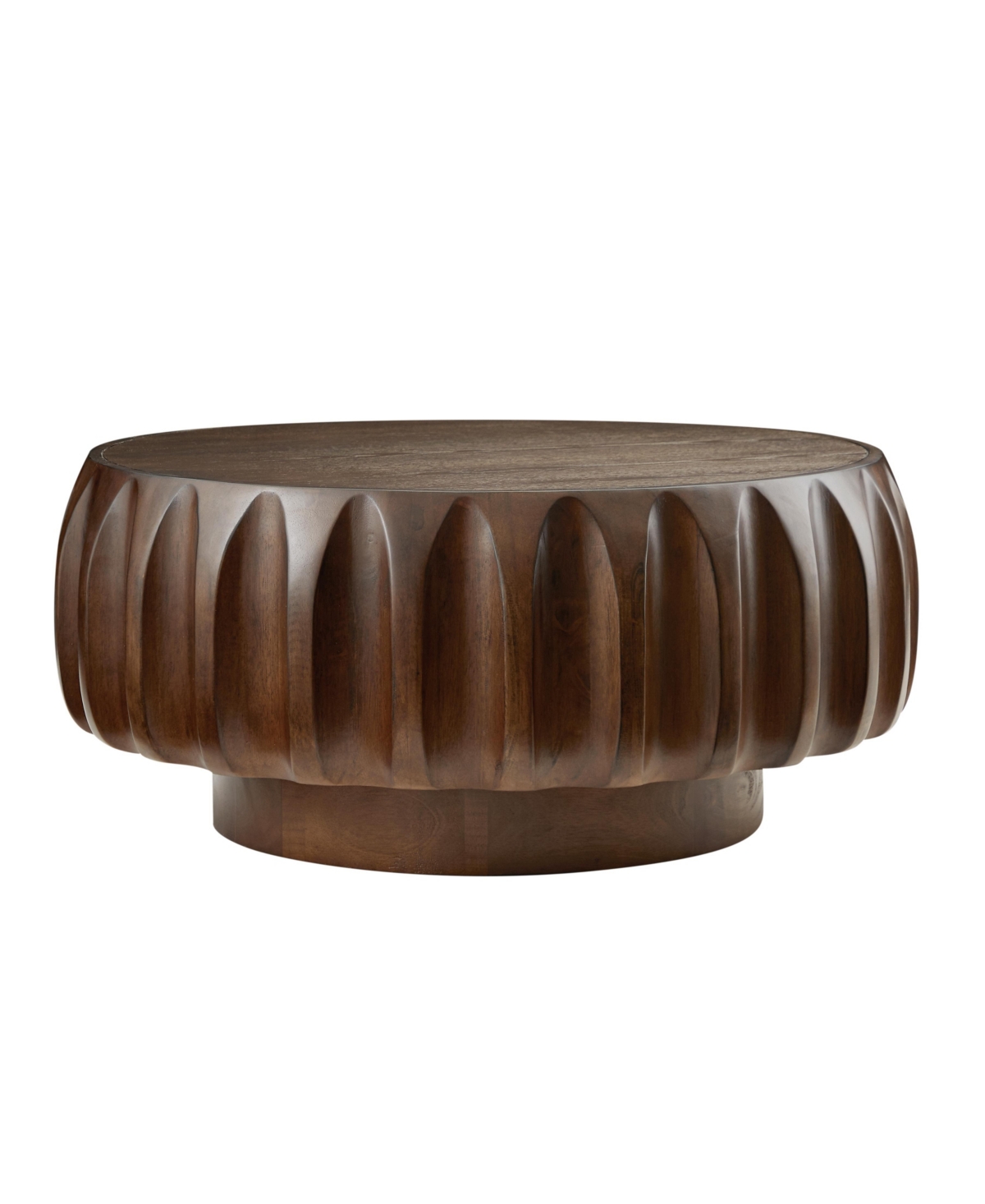 Click here for Boyel Living Round Solid Wood Carved Coffee Table... prices