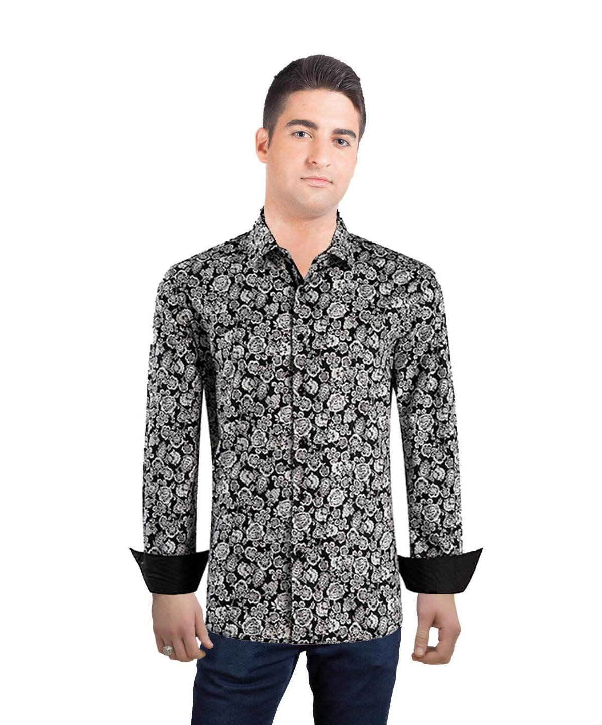 Click here for Elie Balleh Mens Slim Fit Floral Shirt for Men By... prices