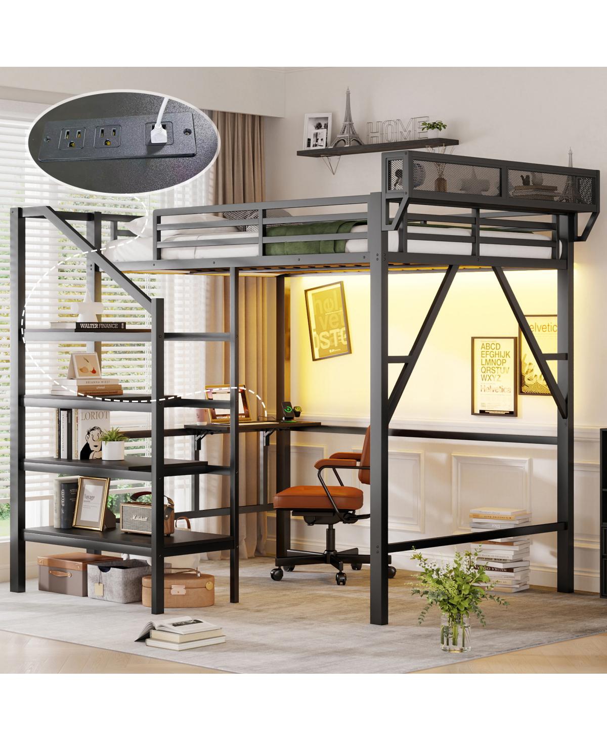 Click here for Streamdale Furniture Full Size Metal Loft Bed with... prices
