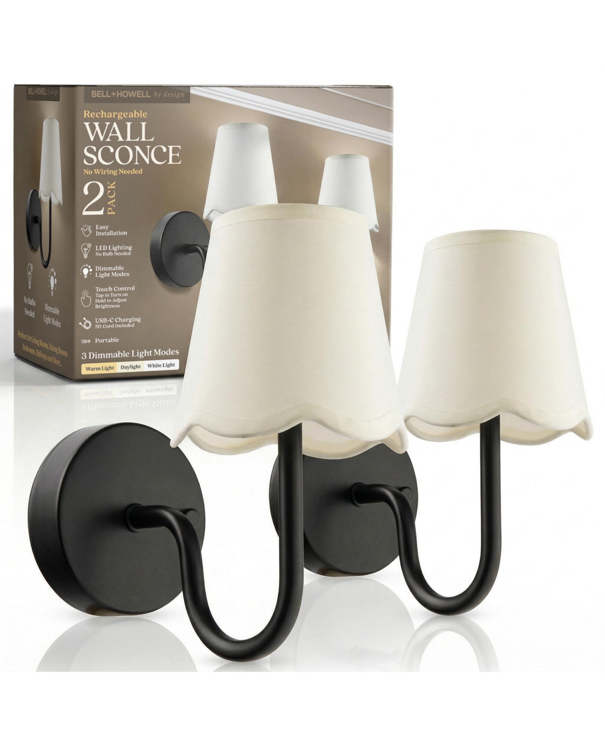 Click here for Bell + Howell Set of 2 Scallop Shade Dimmable Led... prices