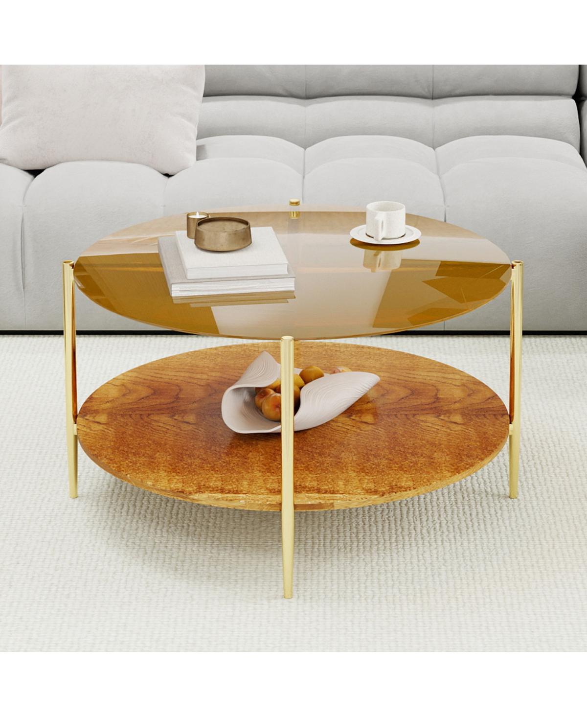 Click here for Streamdale Furniture Modern Gold Round Double-Laye... prices