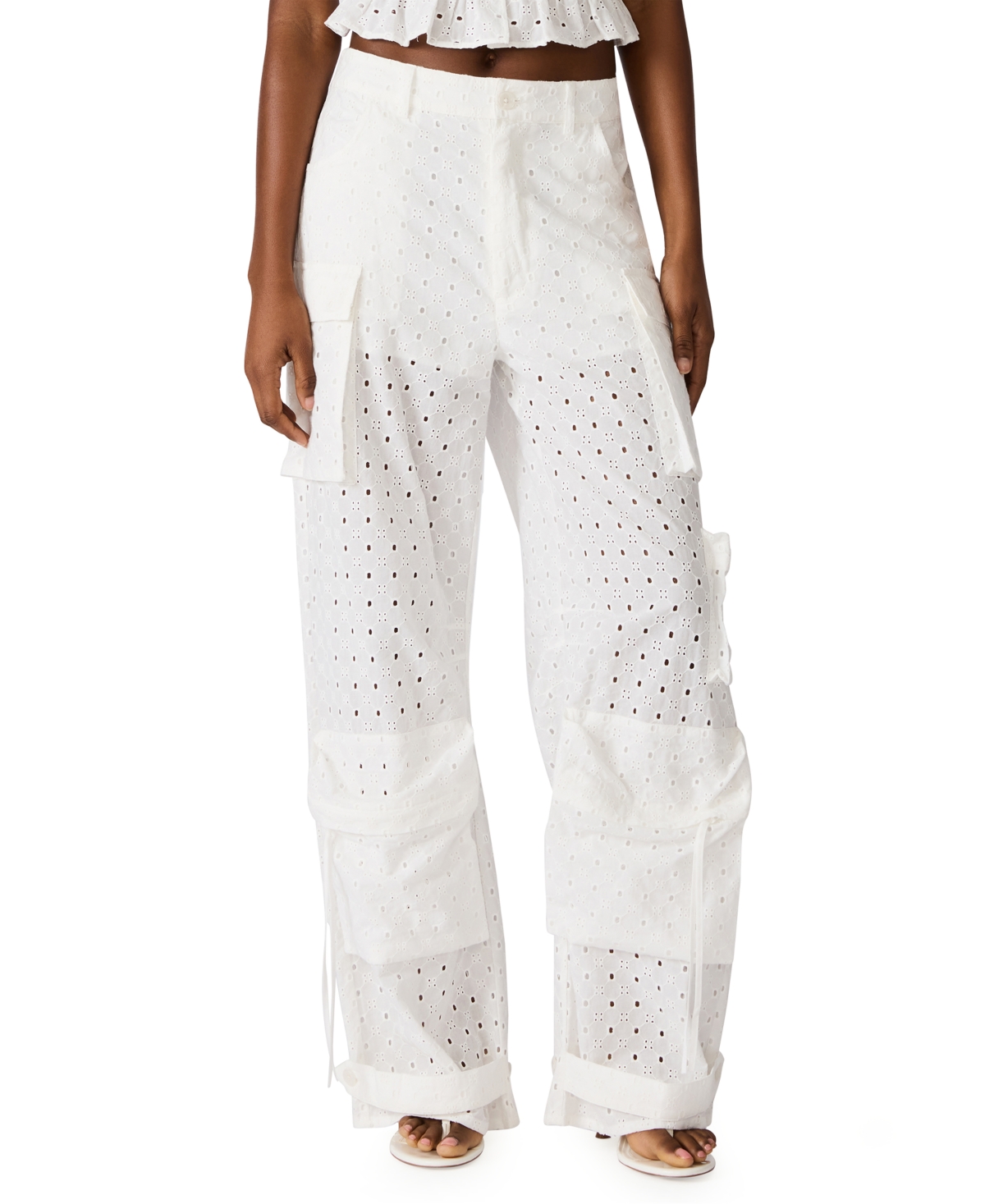Click here for Steve Madden Womens Wide-Leg Barrel Pants - White prices