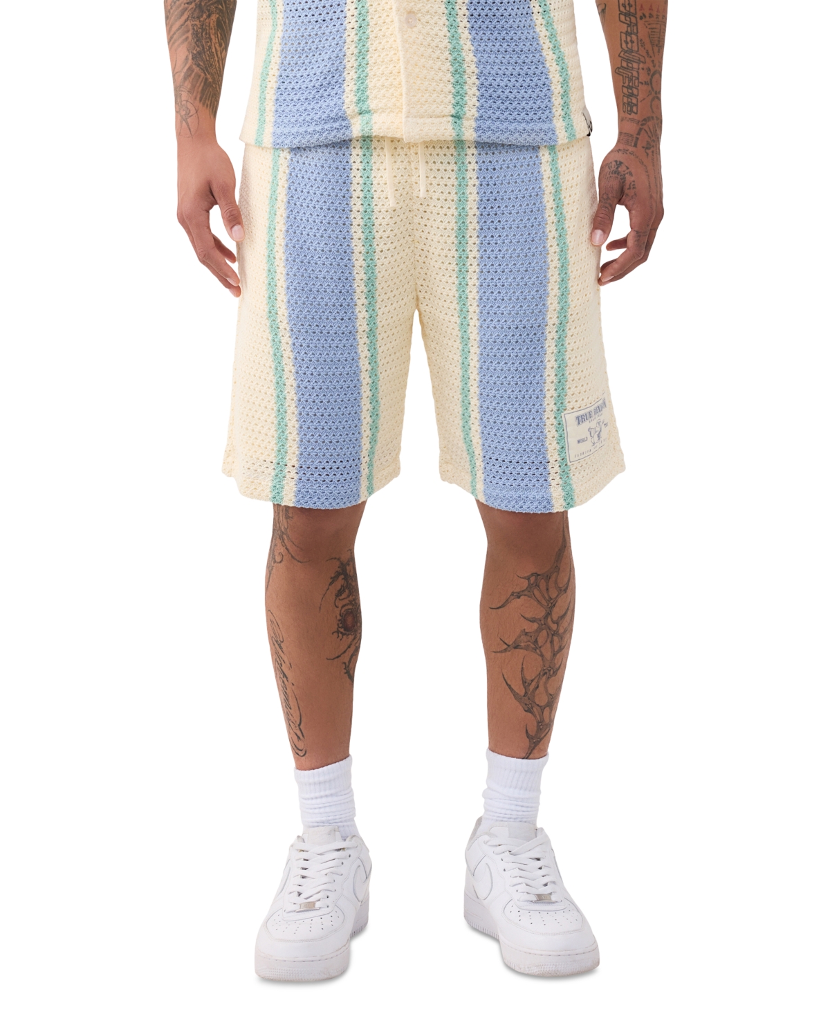 Click here for True Religion Mens Knit Stripe Short - Winter Whit... prices