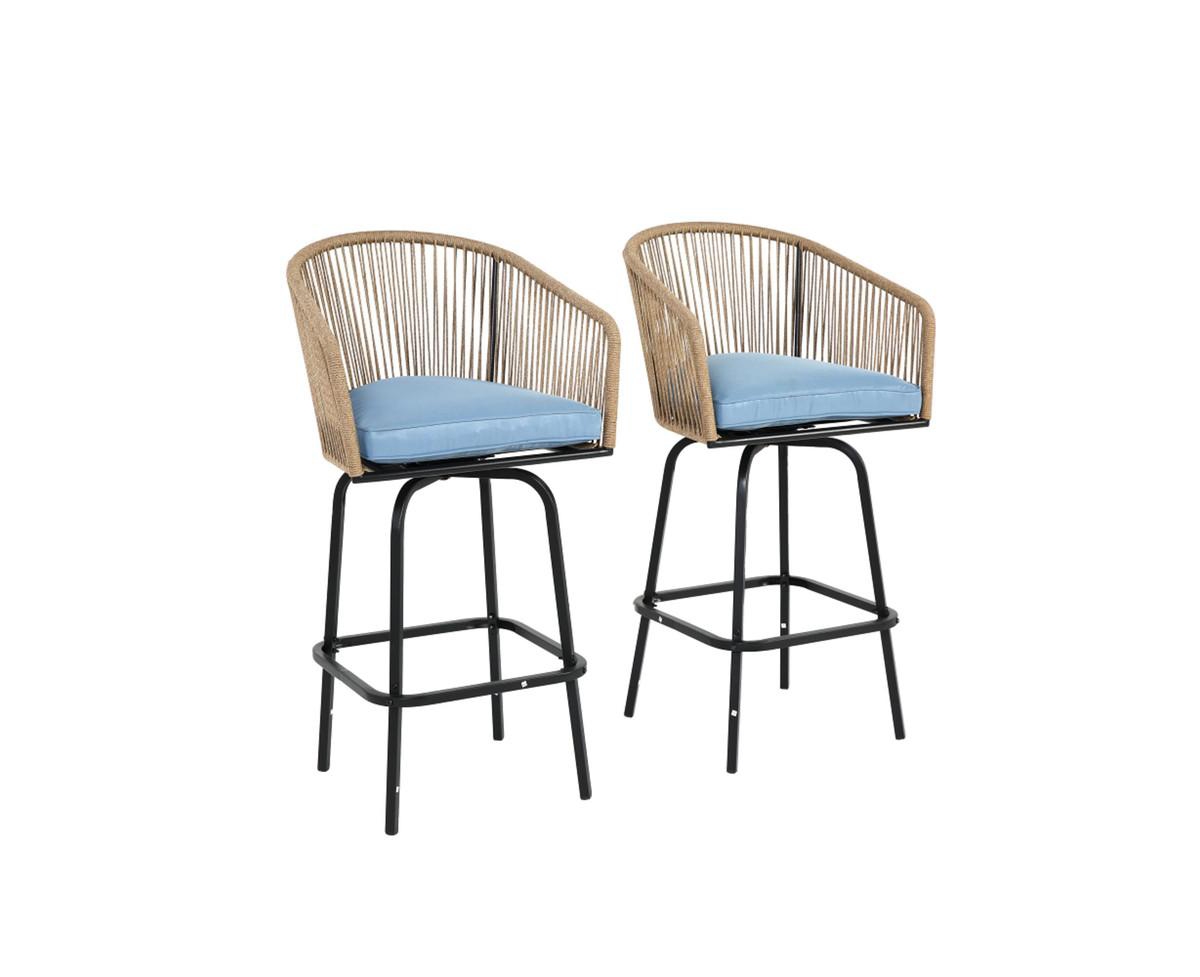 Click here for sumyeg Outdoor Bar Stools Set of 2  Rattan Bar Cha... prices