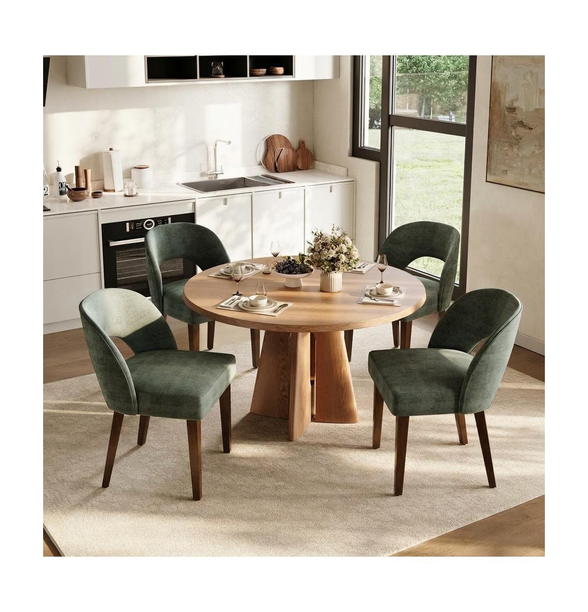 Click here for homfan Modern 4-Piece Dining Chair Set - Elegant a... prices