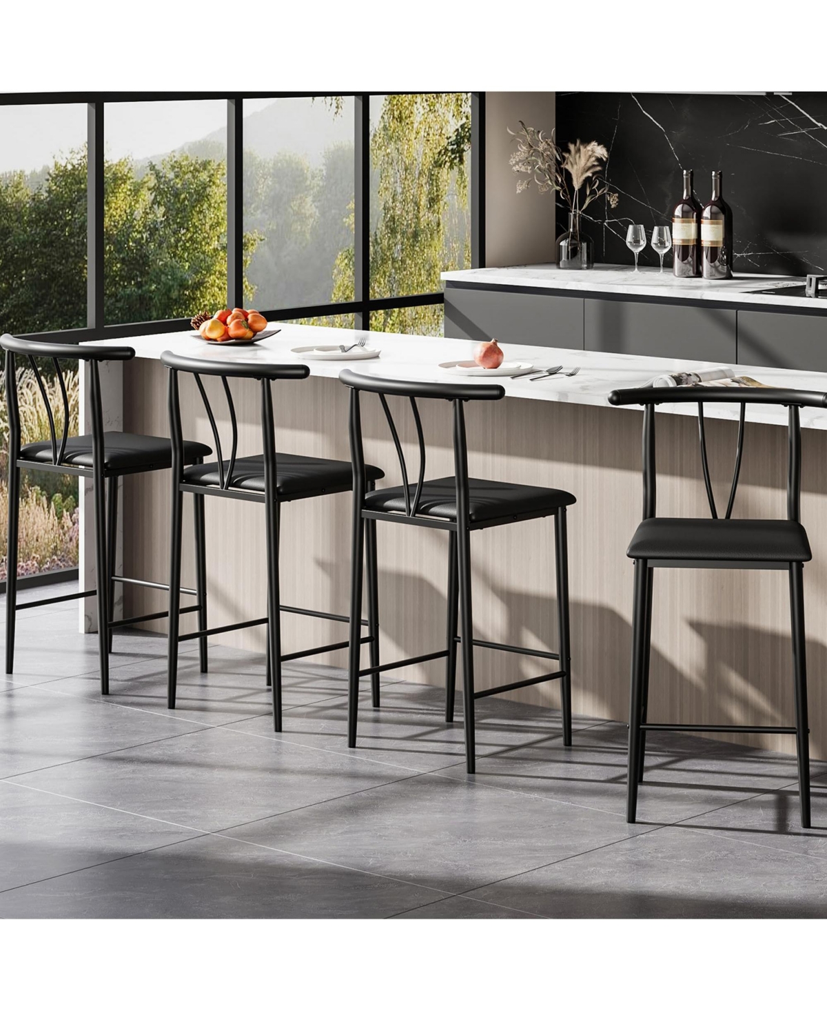 Click here for homfan Modern Counter Height Bar Stools Set of 4 -... prices