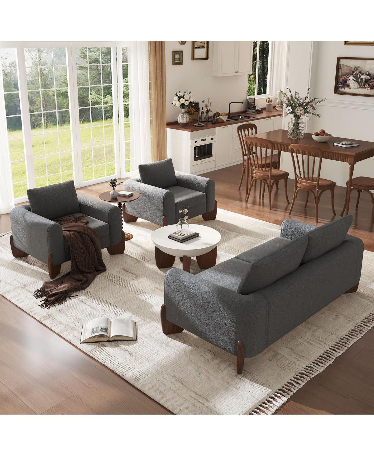 Click here for Streamdale Furniture 3-Piece Modern Boucle Sofa Se... prices