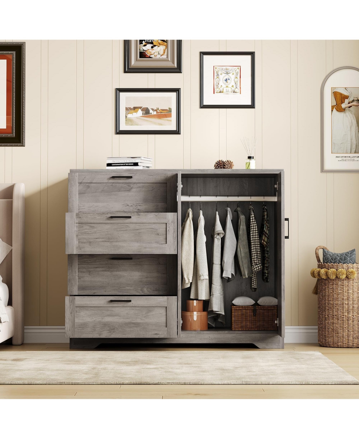 Click here for homfan Multifunctional Wooden Dresser for Bedroom... prices