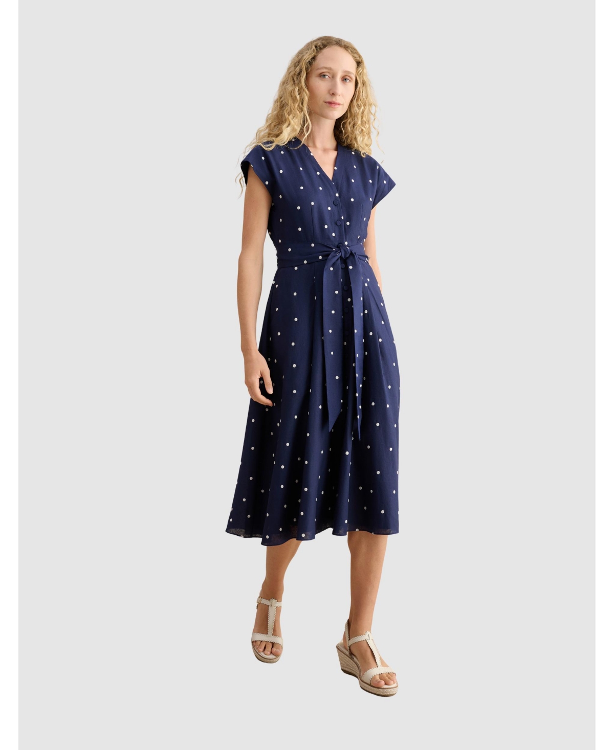 Click here for Hobbs London Womens Samantha Polka Dot Midi Dress... prices