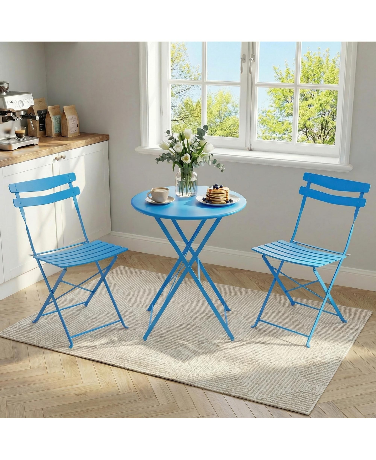 Click here for homfan 3 Piece Patio Bistro Set  Folding Patio Bis... prices