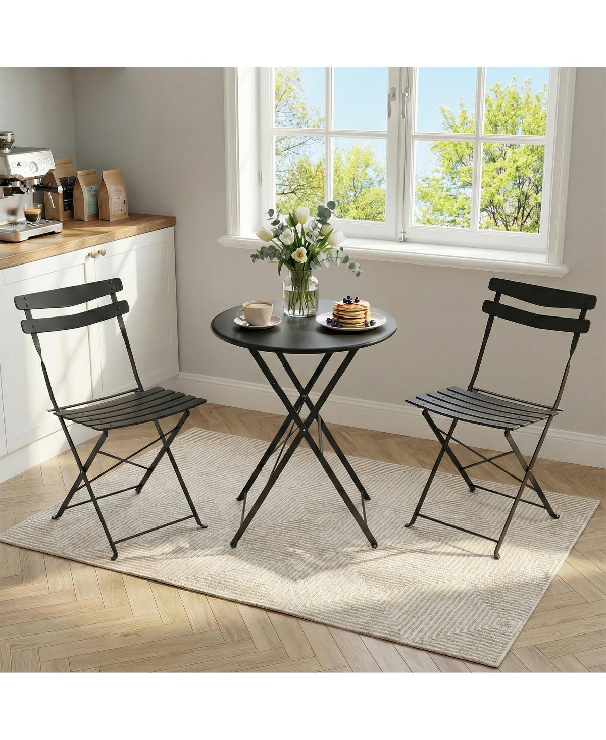 Click here for homfan 3 Piece Patio Bistro Set  Folding Patio Bis... prices