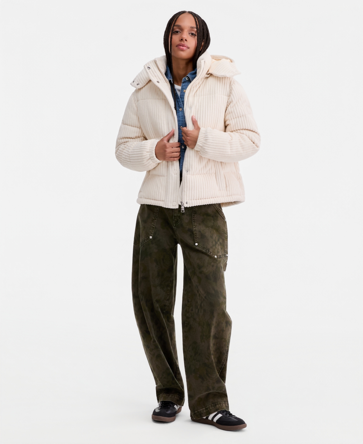 Click here for Steve Madden Womens Hooded Corduroy Puffer Coat -... prices
