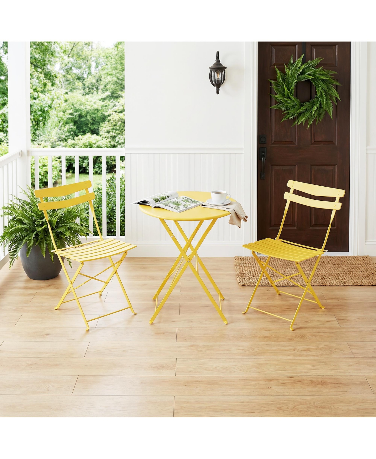 Click here for homfan 3 Piece Patio Bistro Set  Folding Patio Bis... prices